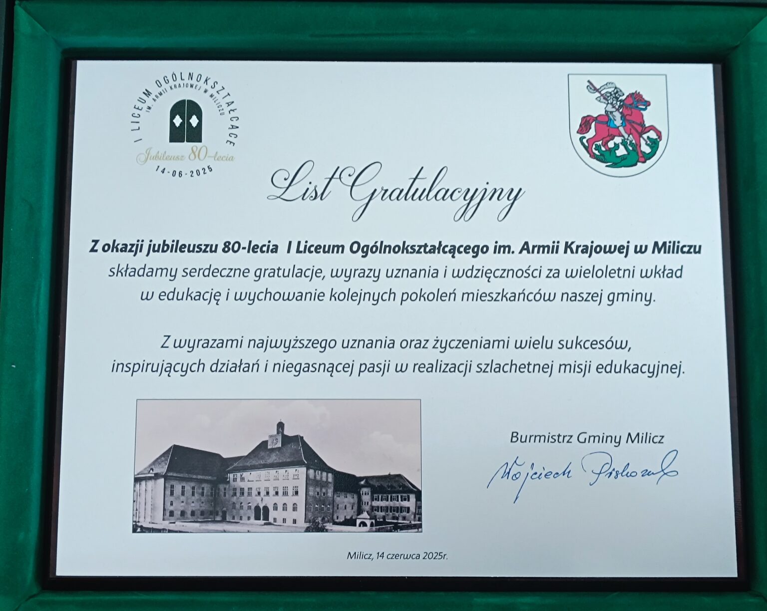 80 lat I Liceum Ogólnokształcącego w Miliczu - Oficjalna strona Gminy ...